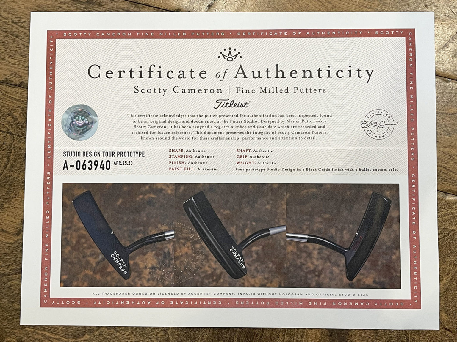 Scotty Cameron Tour Only Black Oxide Studio Design "Bullet Bottom" Sole ...