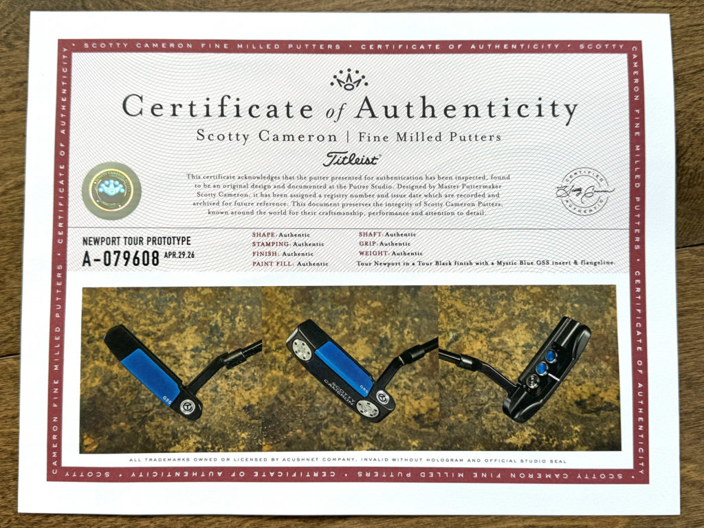 Scotty Cameron Tour Only Black & Chromatic Blue GSS Insert TNP Newport ...